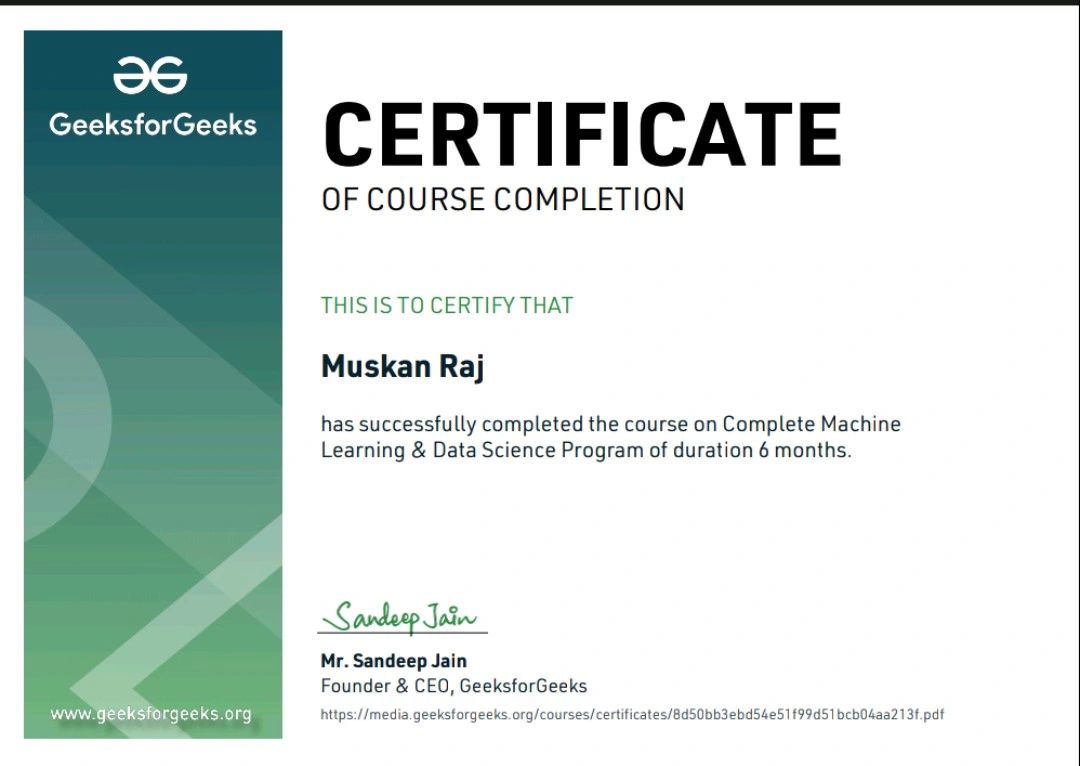 #datascience #machinelearning #lifelonglearner | Muskan Raj #datascience #machinelearning #lifelonglearner | Muskan Raj