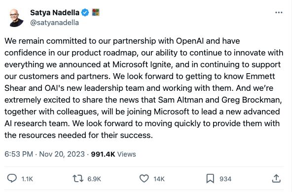 Chris Rickard on LinkedIn: It now looks like Sam Altman, Greg Brockman ... Chris Rickard on LinkedIn: It now looks like Sam Altman, Greg Brockman ...