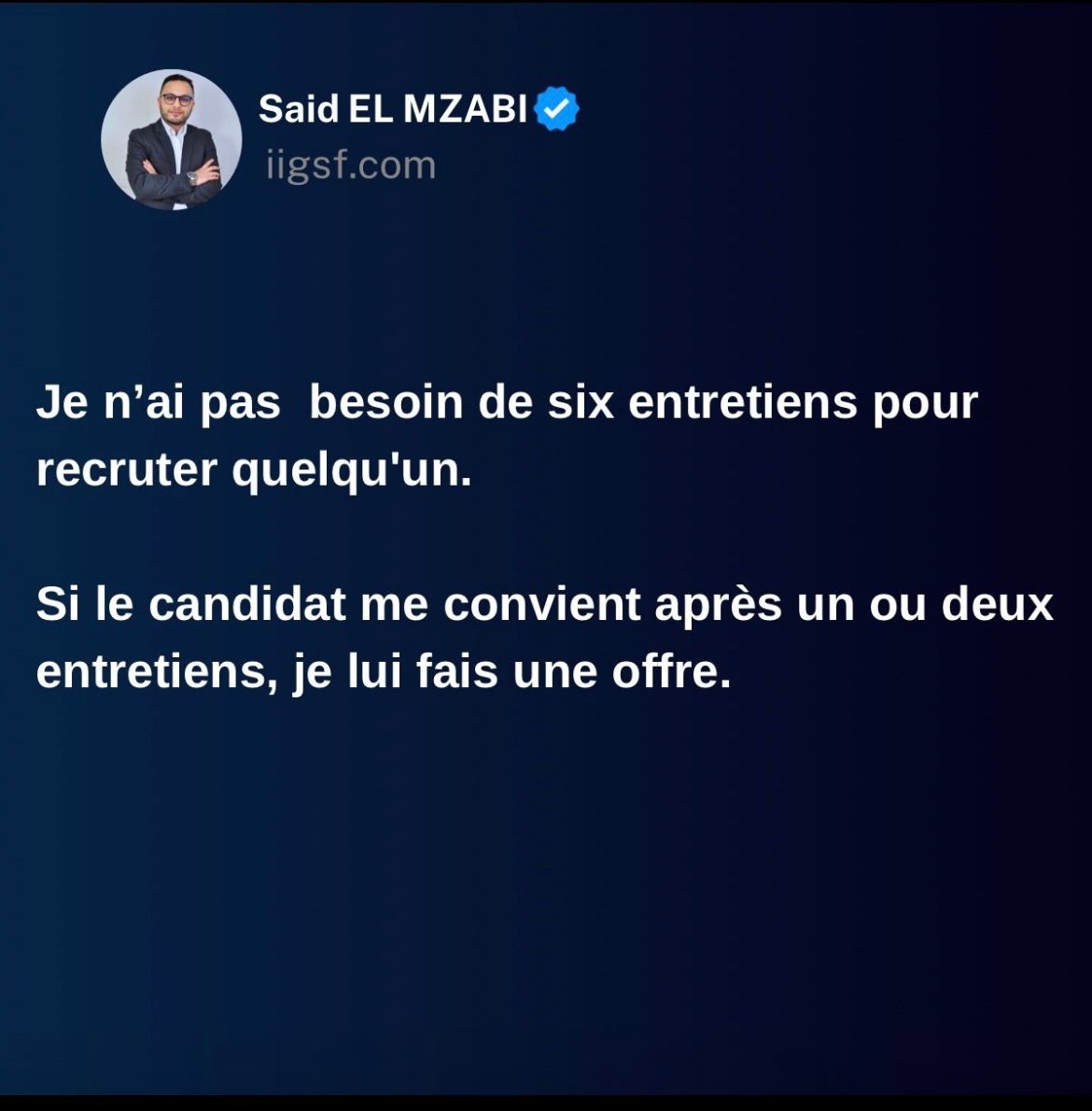 Saïd EL MZABI sur LinkedIn : Facilitez le processus de recrutement 🙏🏽 ... Saïd EL MZABI sur LinkedIn : Facilitez le processus de recrutement 🙏🏽 ...