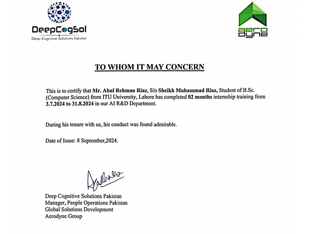 Abdul Rehman Riaz on LinkedIn: I'm really happy to announce the ... Abdul Rehman Riaz on LinkedIn: I'm really happy to announce the ...