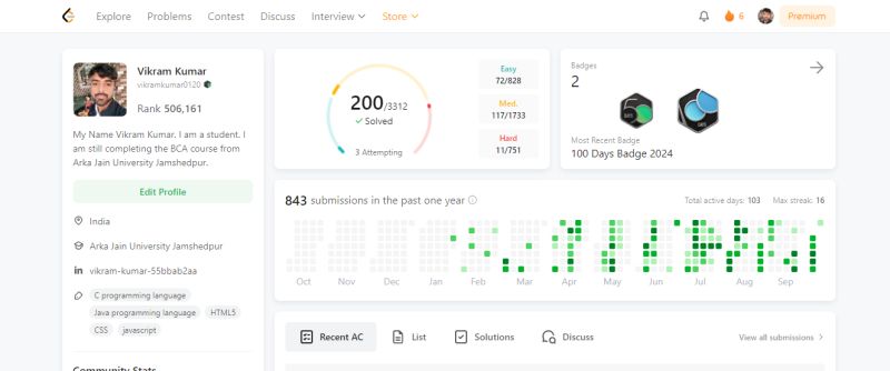 Vikram Kumar on LinkedIn: #leetcode #codingjourney #datastructures # ... Vikram Kumar on LinkedIn: #leetcode #codingjourney #datastructures # ...