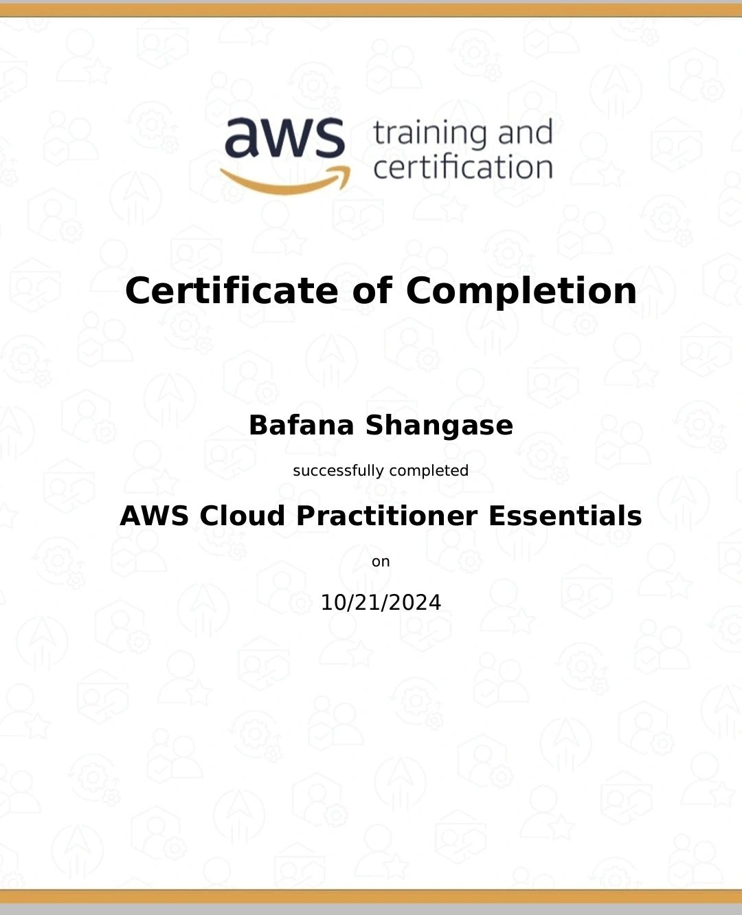 Bafana Shangase on LinkedIn: #aws #cloudpractitioner #certification # ... Bafana Shangase on LinkedIn: #aws #cloudpractitioner #certification # ...