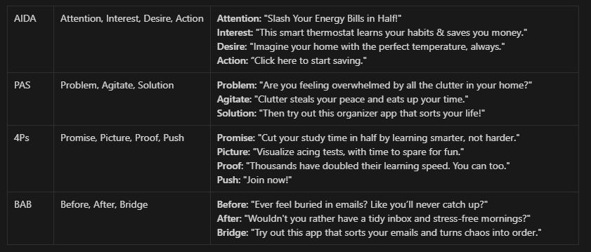 Björn Barthel on LinkedIn: Copywriters, Here's a table with 4 ... Björn Barthel on LinkedIn: Copywriters, Here's a table with 4 ...