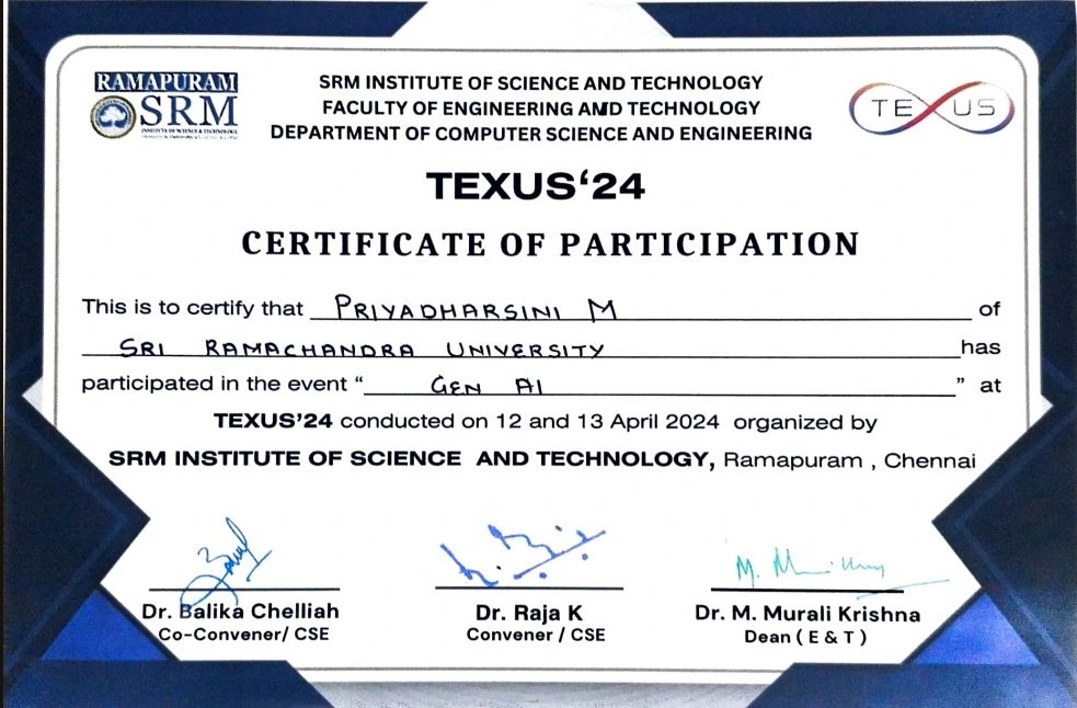 Priyadharsini M on LinkedIn: #genai #aiworkshop #srmuniversity # ... Priyadharsini M on LinkedIn: #genai #aiworkshop #srmuniversity # ...