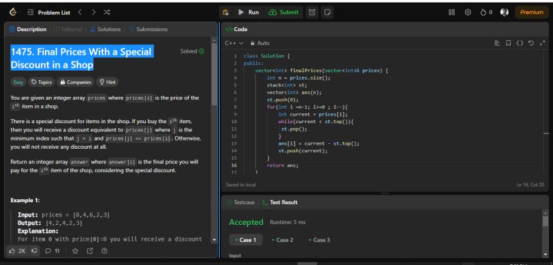 Muhammad Faisal on LinkedIn: #leetcode #leetcode1475 #codingchallenge # ... Muhammad Faisal on LinkedIn: #leetcode #leetcode1475 #codingchallenge # ...