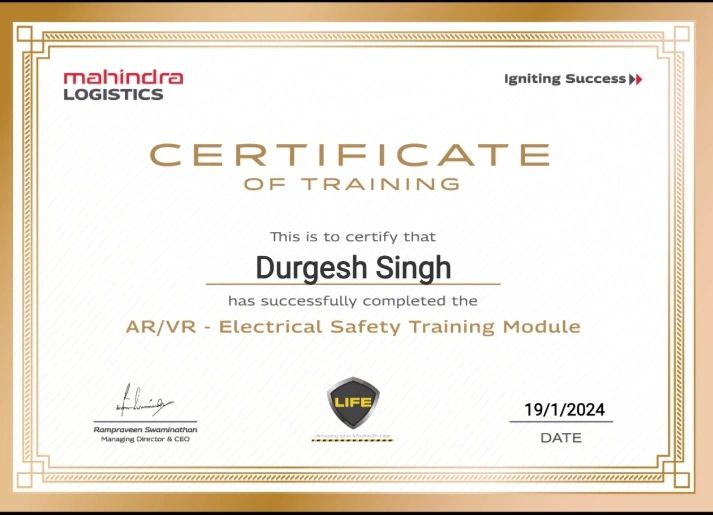 DURGESH PRATAP SINGH ADIS, FIRE SAFETY, FIRST AIDER,BBSM,ESG on ... DURGESH PRATAP SINGH ADIS, FIRE SAFETY, FIRST AIDER,BBSM,ESG on ...