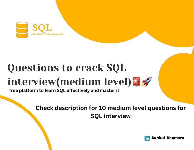 Sanket Dhemare on LinkedIn: #sql #sqlinterview #sqlqueries # ... Sanket Dhemare on LinkedIn: #sql #sqlinterview #sqlqueries # ...