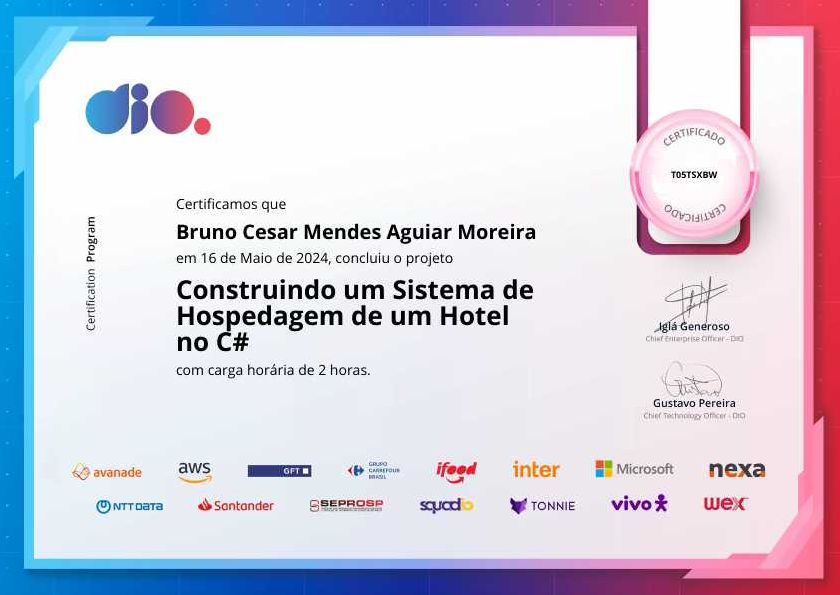 Bruno Cesar no LinkedIn: #dotnet #csharp #dio #bootcamp #dio Bruno Cesar no LinkedIn: #dotnet #csharp #dio #bootcamp #dio