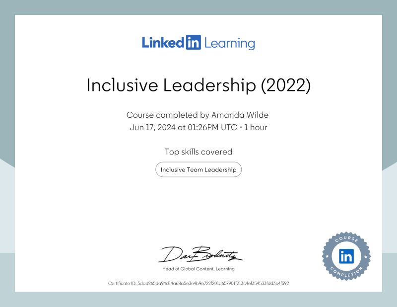 Amanda Wilde on LinkedIn: Certificate of Completion Amanda Wilde on LinkedIn: Certificate of Completion