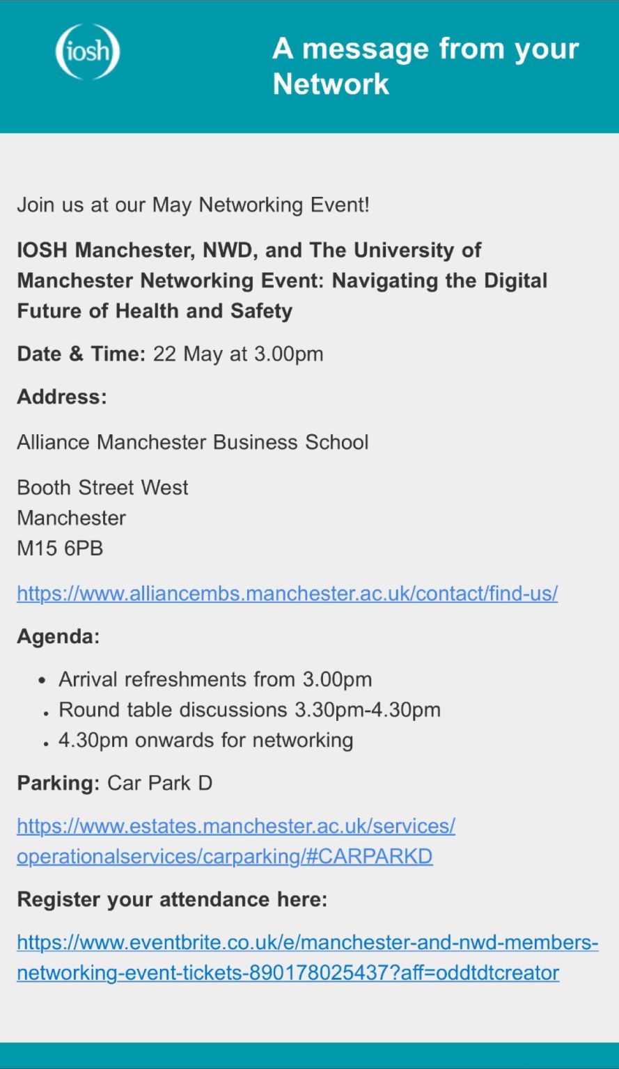 IOSH Manchester and North West Districts Branch on LinkedIn: đŸ”ˆCalling ... IOSH Manchester and North West Districts Branch on LinkedIn: đŸ”ˆCalling ...