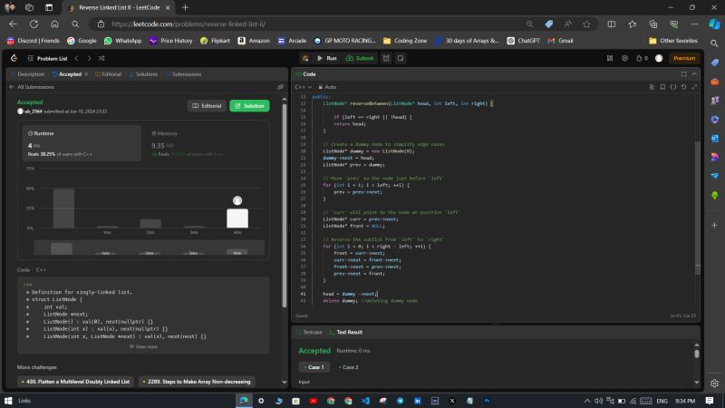 Day62 of #100DaysOfCode: Reverse Linked List II | Ujjwal Bhadani posted ... Day62 of #100DaysOfCode: Reverse Linked List II | Ujjwal Bhadani posted ...