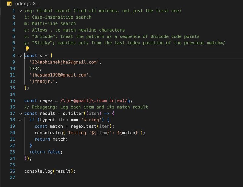 🚀 Revising Regex for JavaScript Interviews 🚀 | Abhishek Jha 🚀 Revising Regex for JavaScript Interviews 🚀 | Abhishek Jha