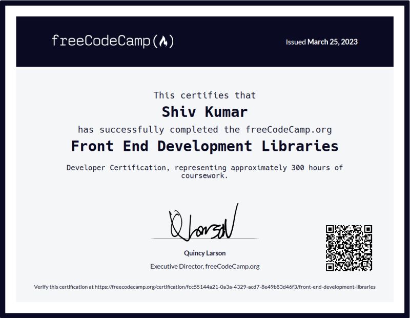 Shiv Kumar on LinkedIn: #freecodecamp #developer #frontend #react #java Shiv Kumar on LinkedIn: #freecodecamp #developer #frontend #react #java