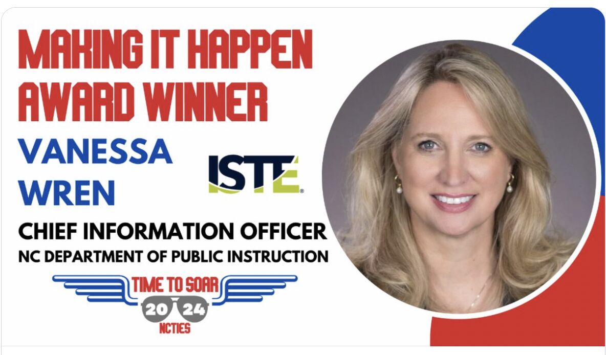 Vanessa Wrenn on LinkedIn: I am honored to receive the NCTIES 2024 ISTE ... Vanessa Wrenn on LinkedIn: I am honored to receive the NCTIES 2024 ISTE ...