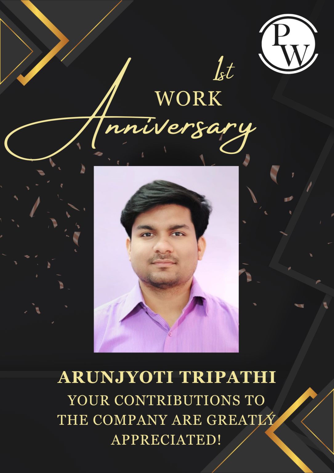 Arunjyoti Tripathi on LinkedIn: #pwskills #workanniversary Arunjyoti Tripathi on LinkedIn: #pwskills #workanniversary