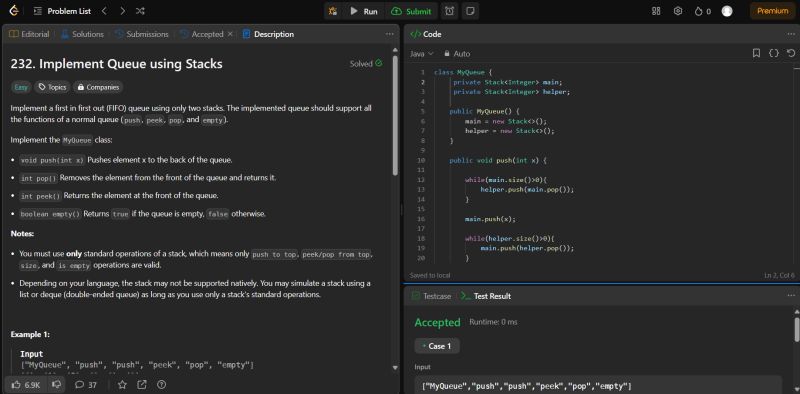 #100DaysLeetCodeChallenge: Implement Queue using Stacks | Aditi Thakur ... #100DaysLeetCodeChallenge: Implement Queue using Stacks | Aditi Thakur ...