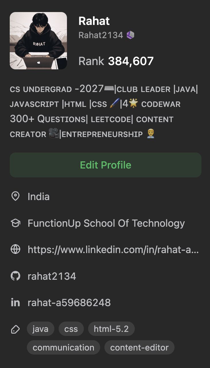 Rahat . on LinkedIn: #codingjourney #leetcode #development #faang # ... Rahat . on LinkedIn: #codingjourney #leetcode #development #faang # ...