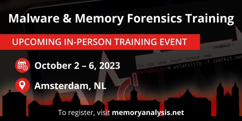 Robert Jan Mora on LinkedIn: Malware and Memory Forensics Training ... Robert Jan Mora on LinkedIn: Malware and Memory Forensics Training ...