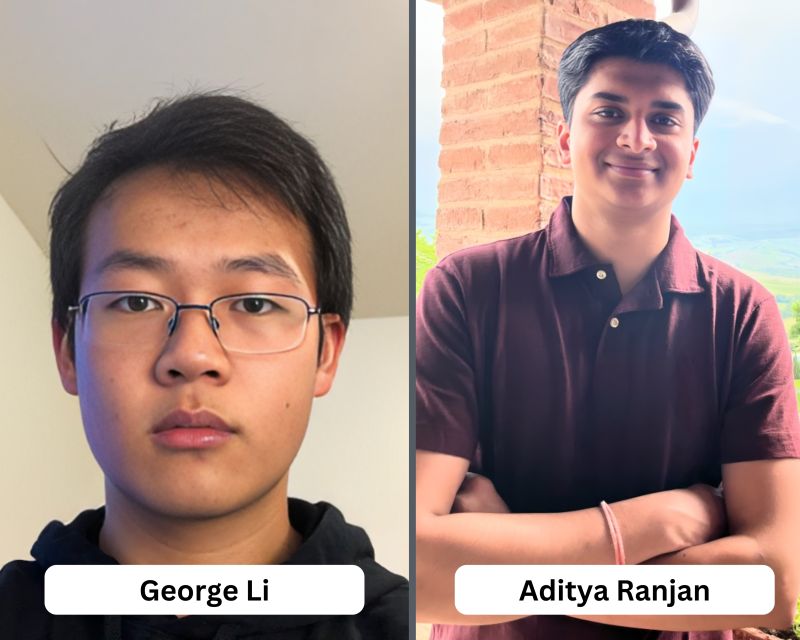 Congrats to two UMD undergrads, George Li and Aditya Ranjan, for being ... Congrats to two UMD undergrads, George Li and Aditya Ranjan, for being ...
