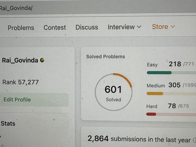 Govinda Rai on LinkedIn: Solved over 600 LeetCode problems, showcasing ... Govinda Rai on LinkedIn: Solved over 600 LeetCode problems, showcasing ...