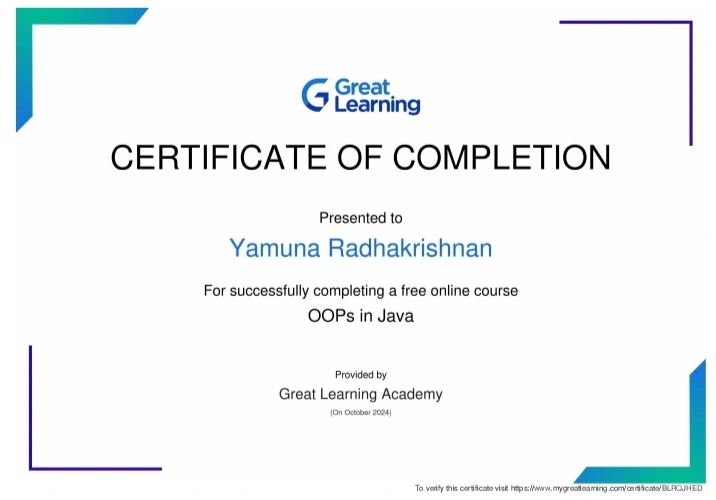 Yamuna Radhakrishnan on LinkedIn: #java #oops #programming # ... Yamuna Radhakrishnan on LinkedIn: #java #oops #programming # ...