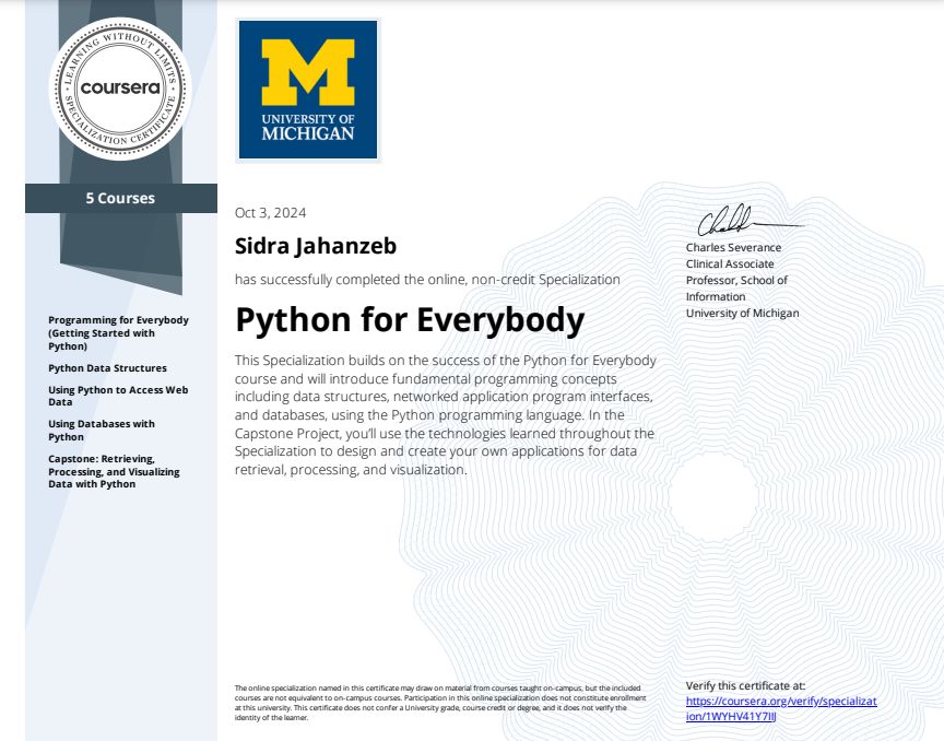 Sidra Jahanzeb on LinkedIn: #python #programming #certificate # ... Sidra Jahanzeb on LinkedIn: #python #programming #certificate # ...