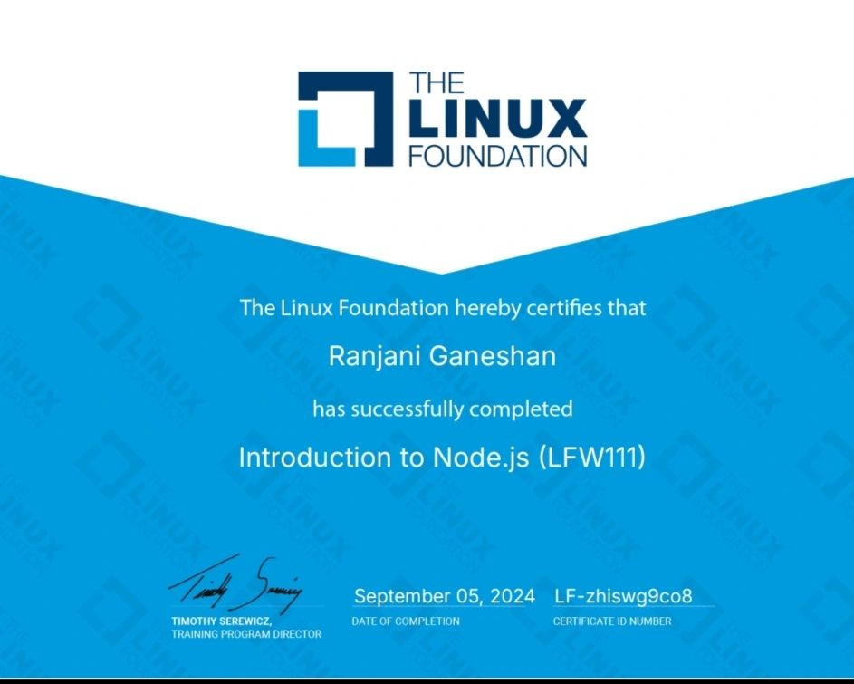 Ranjani Ganeshan on LinkedIn: #nodejs #linuxfoundation #javascript # ... Ranjani Ganeshan on LinkedIn: #nodejs #linuxfoundation #javascript # ...