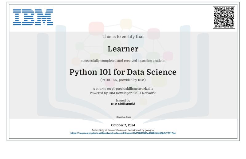 Prashant Yadav on LinkedIn: #python #datascience #ibm #lifelonglearning ... Prashant Yadav on LinkedIn: #python #datascience #ibm #lifelonglearning ...