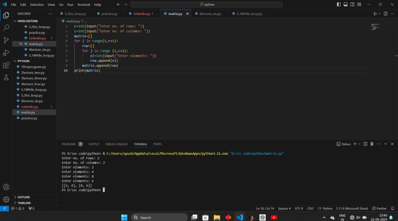 Ayush Tenguriya on LinkedIn: #code #python #codingjourney #matrix #day6 ... Ayush Tenguriya on LinkedIn: #code #python #codingjourney #matrix #day6 ...