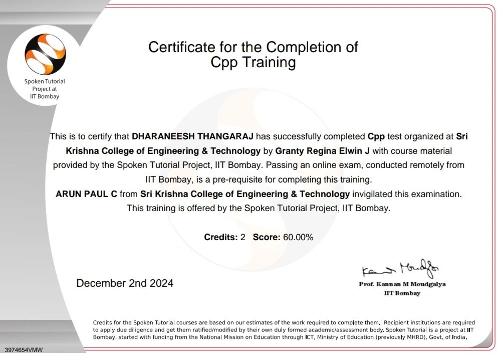 Dharaneesh T on LinkedIn: #cpp #spokentutorial #programming # ... Dharaneesh T on LinkedIn: #cpp #spokentutorial #programming # ...