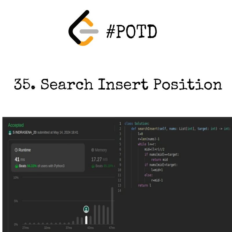 #leetcode #dsa #python #binarysearch #searchinsertposition #problem35 ... #leetcode #dsa #python #binarysearch #searchinsertposition #problem35 ...