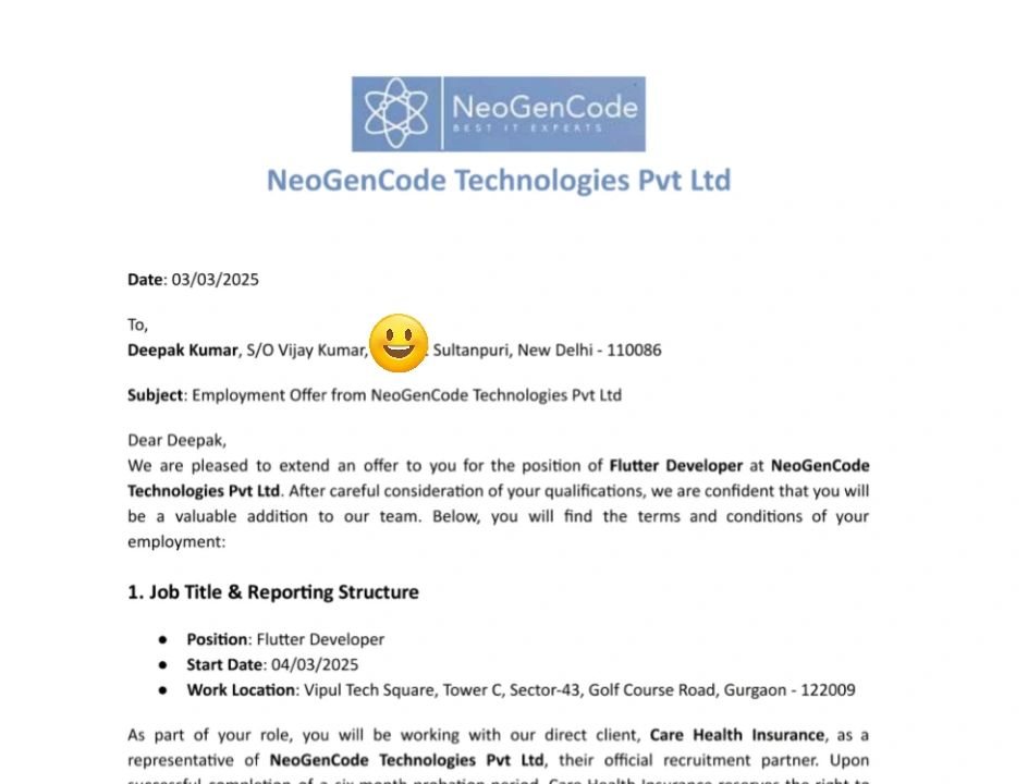#newbeginnings #flutterdeveloper #neogentechnology #carehealthinsurance ... #newbeginnings #flutterdeveloper #neogentechnology #carehealthinsurance ...