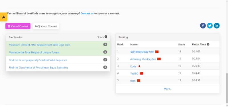 Krishna Sadar on LinkedIn: participated in the LeetCode Biweekly ... Krishna Sadar on LinkedIn: participated in the LeetCode Biweekly ...