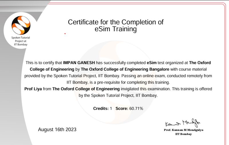 Impan Gowda on LinkedIn: #esim #iitbombay #simulationtraining # ... Impan Gowda on LinkedIn: #esim #iitbombay #simulationtraining # ...
