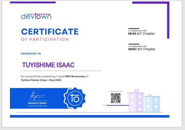 TUYISHIME Isaac on LinkedIn: #pythonmaster #codingjourney # ... TUYISHIME Isaac on LinkedIn: #pythonmaster #codingjourney # ...