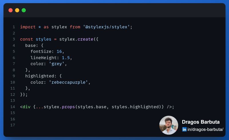 Dragos Barbuta on LinkedIn: #stylex #webdevelopment #meta #css # ... Dragos Barbuta on LinkedIn: #stylex #webdevelopment #meta #css # ...
