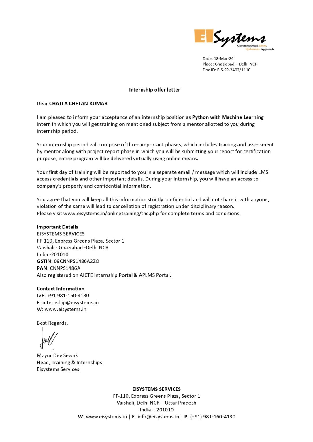 CHETAN KUMAR CHATLA on LinkedIn: #internship #python #machinelearning # ... CHETAN KUMAR CHATLA on LinkedIn: #internship #python #machinelearning # ...