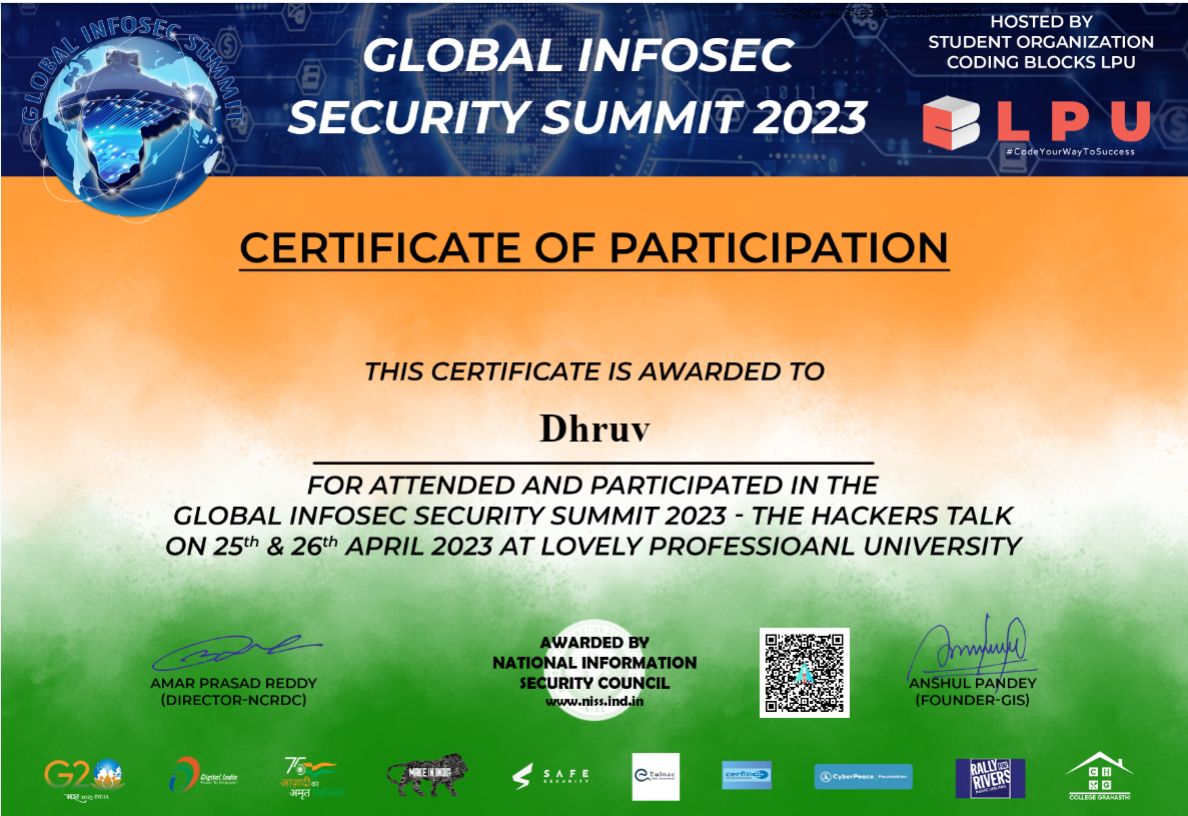 #givemycertificate #community #cblpu #giss2023 #cybersecurity… | Dhruv ... #givemycertificate #community #cblpu #giss2023 #cybersecurity… | Dhruv ...