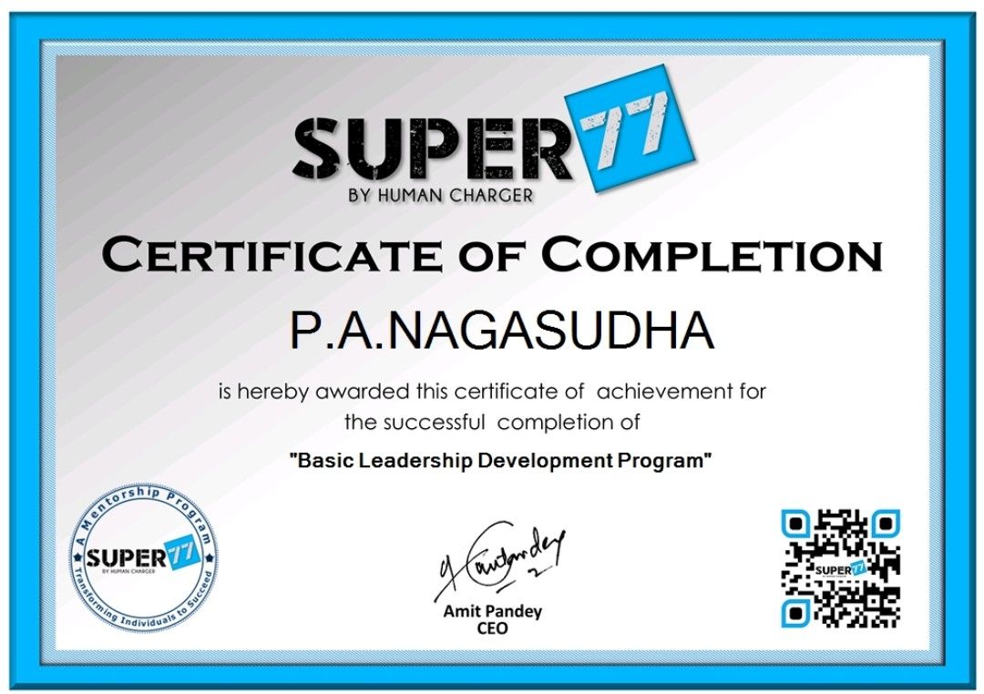 #super77 #humancharger #ceo | P A NAGASUDHA #super77 #humancharger #ceo | P A NAGASUDHA