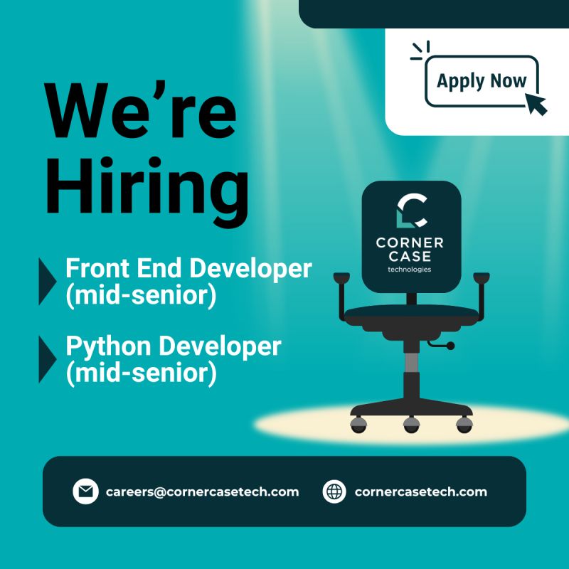 Corner Case Technologies on LinkedIn: HIRING! FRONT-END DEVELOPER AND ... Corner Case Technologies on LinkedIn: HIRING! FRONT-END DEVELOPER AND ...