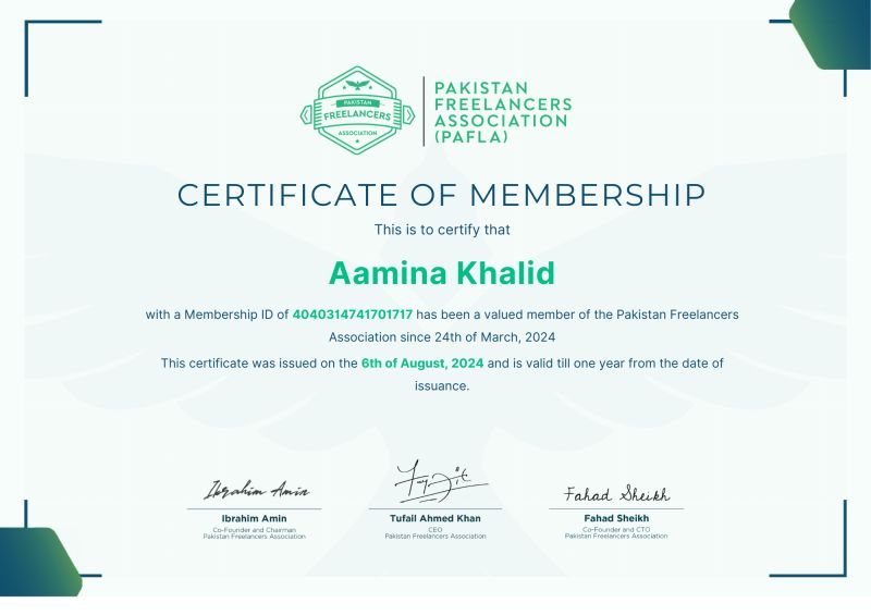 Aamina Khalid on LinkedIn: #paflamember #pafla #certified # ... Aamina Khalid on LinkedIn: #paflamember #pafla #certified # ...