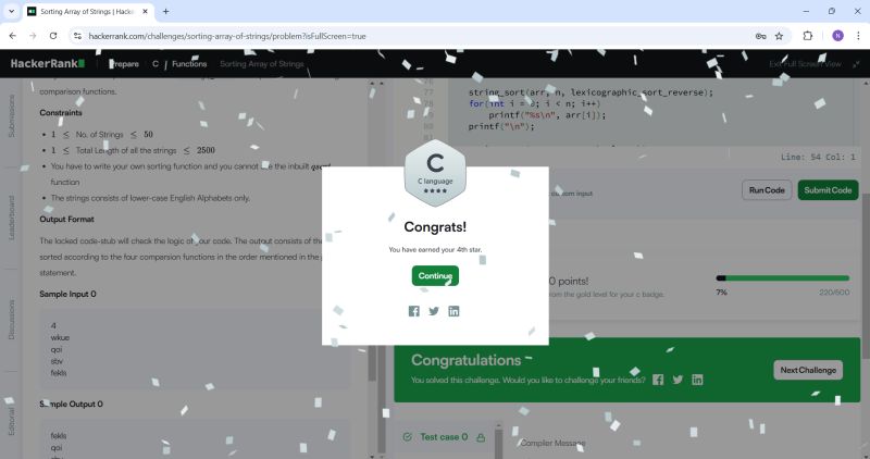 Nandhini Devi. K on LinkedIn: #hackerrank #c Nandhini Devi. K on LinkedIn: #hackerrank #c