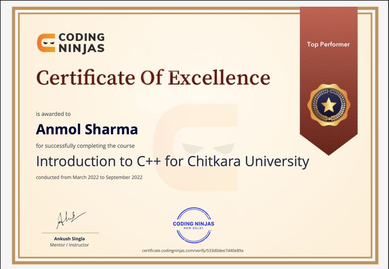 Anmol Sharma on LinkedIn: #cplusplus #c #certification #newskills # ... Anmol Sharma on LinkedIn: #cplusplus #c #certification #newskills # ...