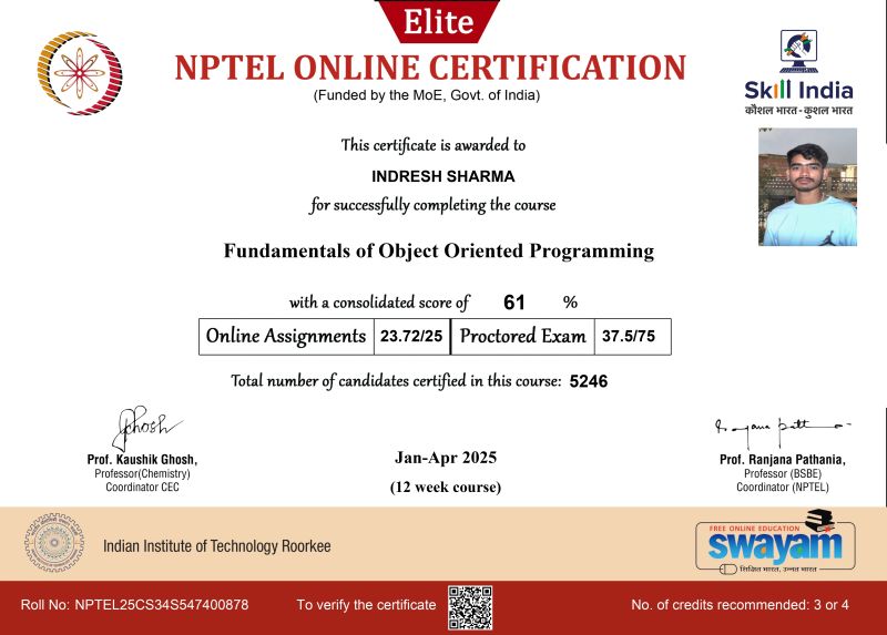 #nptel #oop #certificate #learningneverstops #programmingbasics ... #nptel #oop #certificate #learningneverstops #programmingbasics ...