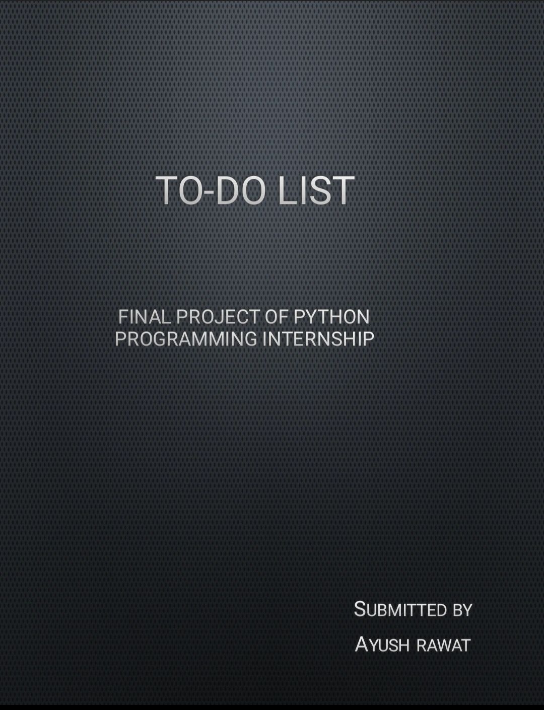 Ayush rawat on LinkedIn: #python #internship Ayush rawat on LinkedIn: #python #internship