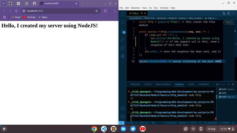 Ritik Mahapatra on LinkedIn: Created My First NodeJS Server! Ritik Mahapatra on LinkedIn: Created My First NodeJS Server!