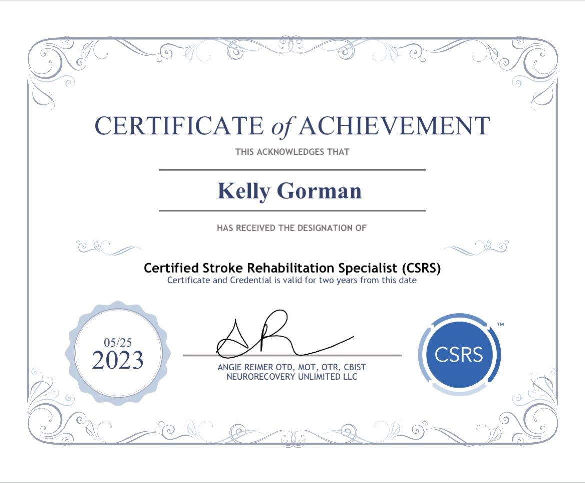 Certified Stroke Rehabilitation Specialist! This has been a sold out ... Certified Stroke Rehabilitation Specialist! This has been a sold out ...