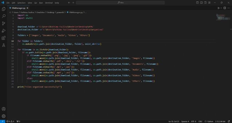 Fathima Fazlina on LinkedIn: #python #automation #codealpha #github # ... Fathima Fazlina on LinkedIn: #python #automation #codealpha #github # ...