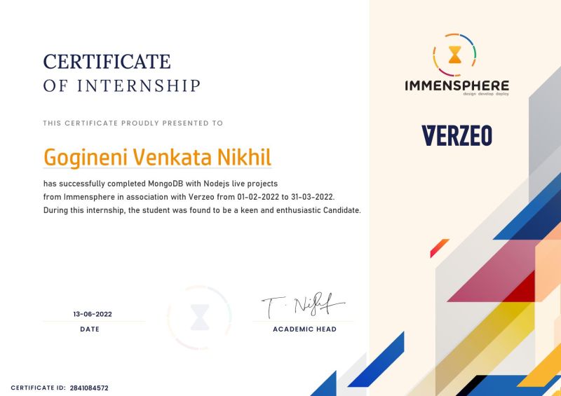#internship #mongodb #nodejs #verzeo #techintern #softwaredevelopment ... #internship #mongodb #nodejs #verzeo #techintern #softwaredevelopment ...