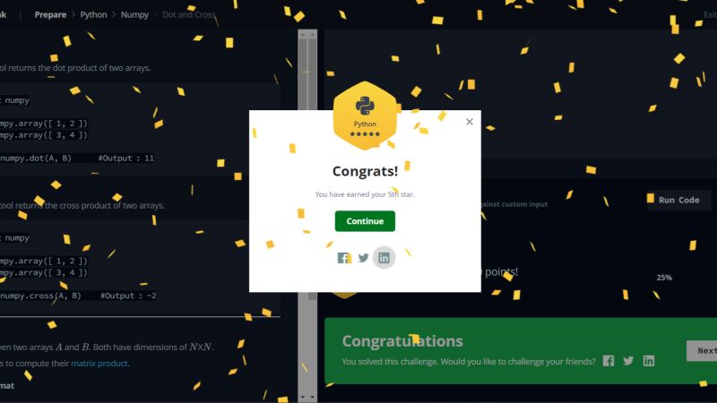 Achieved 5 stars on HackerRank for Python | Vishnu Prasad Korada posted ... Achieved 5 stars on HackerRank for Python | Vishnu Prasad Korada posted ...